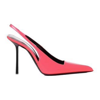 Saint Laurent Korallenrote Mules mit Absatz aus Lackleder - - Shoes - Damen - Rosa - 38 EU