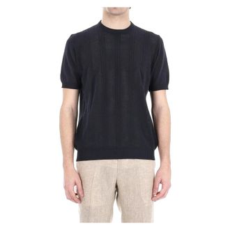 Drumohr Rundhals-T-Shirt - - Knitwear - Herren - Blau - 2XL