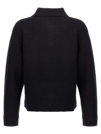 Purple Logo-Embroidered Wool Sweater - Black