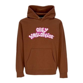 Obey Jahr Kapuze Sepia Langarm Hoodie - - Sweatshirts & Hoodies - Damen - Braun - XL