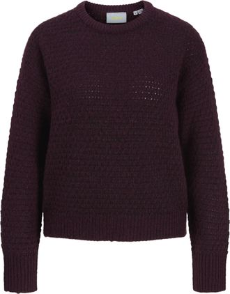 Jack & Jones Damen Jxmilly Structure Crew Neck Knit Sn, Winetasting, Medium