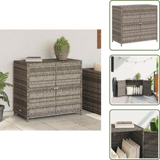 vidaXL The Living Store - Armoire de rangement de jardin gris 83x45x76 cm r&eacute;sine tress&eacute;e - Meuble De Jardin - Coffre De Jardin - Rangement Ext&eacute;rieur