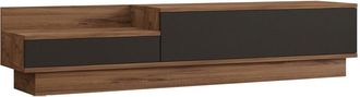 Hanah Home Meuble TV en bois Asir - 160 x 35 x 35 cm - Marron