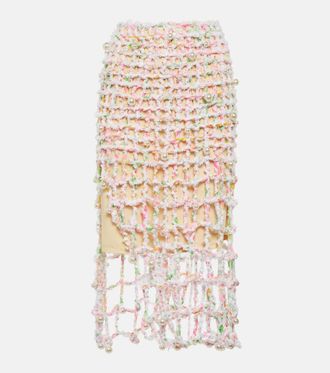 Susan Fang Verziertes Midirock aus Häkelstrick