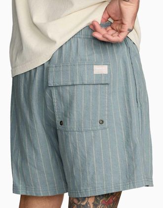 Rvca Sands - Walkshorts in Bleigrau mit elastischem Bund, 17 Zoll Schrittl&auml;nge