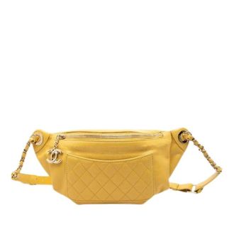 Chanel Sac banane matelass&eacute; en cuir dagneau Pre-owned - Femme - Pre-owned - Jaune - Taille: ONE Size