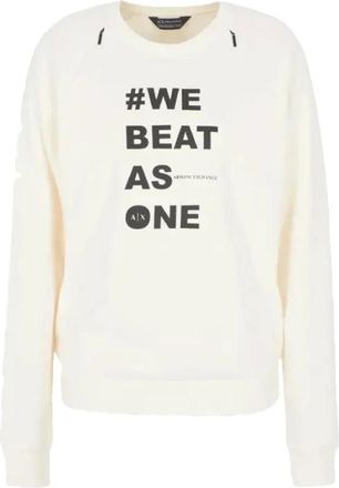 A|X Armani Exchange Femme, Sweatshirts et sweats &agrave; capuche, Blanc, Taille: 42 FR Felpa