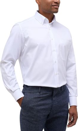 Eterna Comfort Fit Cover Hemd Langarm Button Down Kragen Blickdicht weiÃ Größe 48