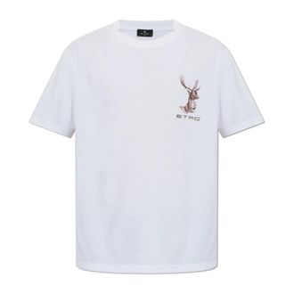 Etro T-Shirt mit besticktem Logo - - Tops - Herren - Wei&szlig; - L