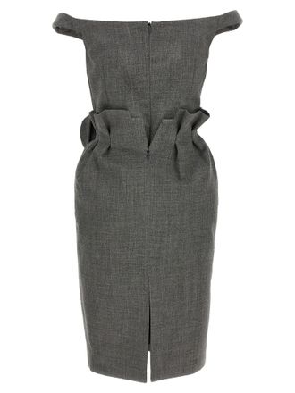 Magda Butrym Sculptural Boat-Neck Dress - Grey