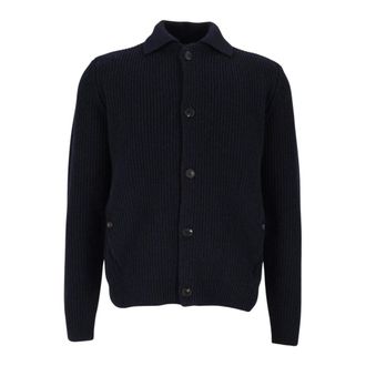 Zanone Strickjacke mit Hemdkragen - - Knitwear - Herren - Blau - M