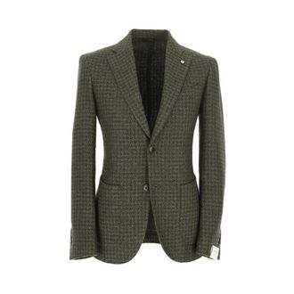 L.B.M. 1911 Schlanke Zwei-Knopf-Sportblazer Gr&uuml;n - - Jackets - Herren - Grau - XL