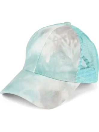 styleBREAKER Cap Ponytail Baseball Cap Batik mit Mesh Einsatz