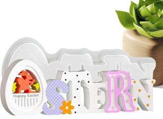 Generic Moules &agrave; oeufs de P&acirc;ques - Outils de bricolage flexibles en forme de lapin - Moule en r&eacute;sine pour pl&acirc;tre, argile, savon &eacute;poxy, fabrication de bougies,