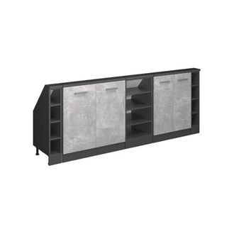 Vicco Ensembles de Meuble de Rangement sous Pente Rion, B&eacute;ton/Anthracite, Lot de 5