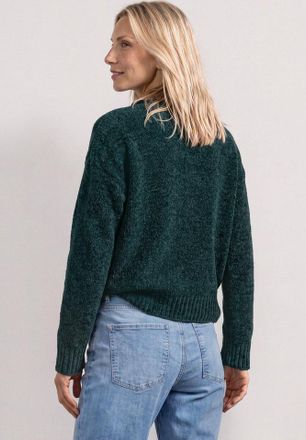 Street One Strickpullover Chenille-Pullover mit U-Boot-Ausschnitt / Meliert