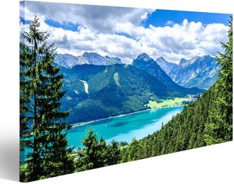 Islandburner Bild auf Leinwand achensee in österreich - pertisau Wandbild Leinwandbild Kunstdruck Poster 100x57cm