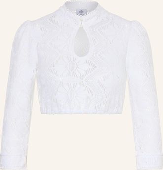 Hammerschmid Hammerschmid Dirndlbluse Carina Aus Spitze Mit 3/4-Arm weiss