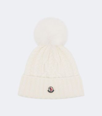 Moncler Bonnet en laine et cachemire &agrave; logo