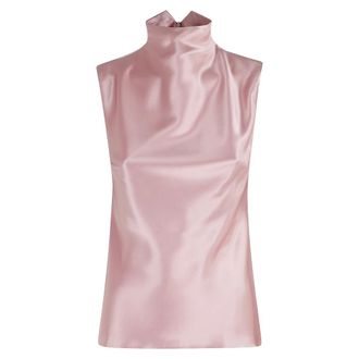 Nanushka Femme, Tops, Rose, Taille: 40 FR Haut Rose en Satin à Col Haut
