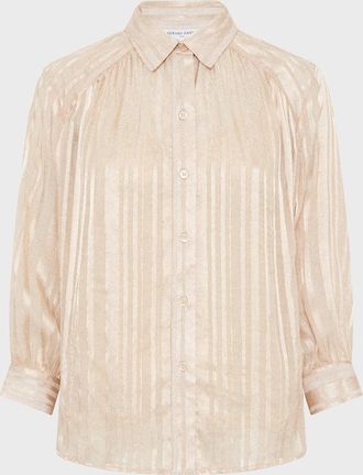 Gerard Darel Chemise fluide &agrave; rayures et jacquard - CRINA - Naturel