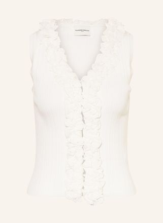 Claudie Pierlot Claudie Pierlot Strickweste Mit R&uuml;schen weiss