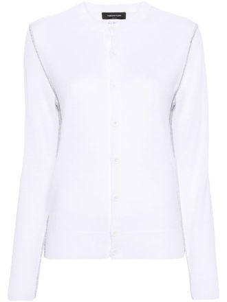 Fabiana Filippi cardigan en maille fine à coutures apparentes - Blanc