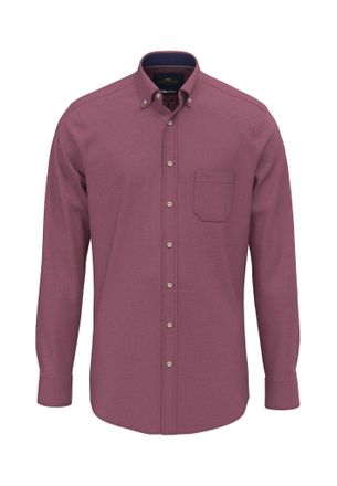 Fynch-Hatton Hemd aus Baumwolle mit Brusttasche und Button-Down-Kragen deep Merlot/XXL
