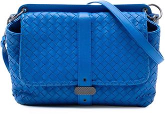Bottega Veneta Hobo Bags - Nappa Intrecciato Double Sided Flap Crossbody - Gr. unisize - in Blau - f&uuml;r Damen