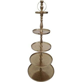 Lesli Living Etagere Etagerie Pralinenst&auml;nder Obstst&auml;nder 140cm gold Aluminium