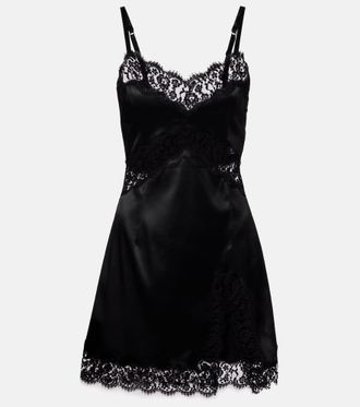 Dolce & Gabbana Slipdress aus Satin mit Spitze