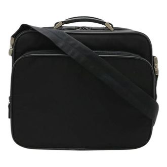 Prada Pre-owned Nylon Leder Triangle Logo Aktentasche - - Pre-owned - Herren - Schwarzk - ONE SIZE