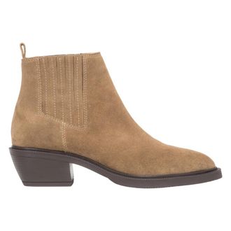 Estro & Luminara Damen niedrige braune Cowboy-Stiefel aus hochwertigem italienischem echtem Velours - - Shoes - Damen - Braun - 39 EU