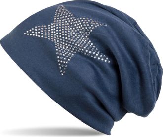styleBREAKER M&uuml;tze Warme Beanie M&uuml;tze mit Strass Stern