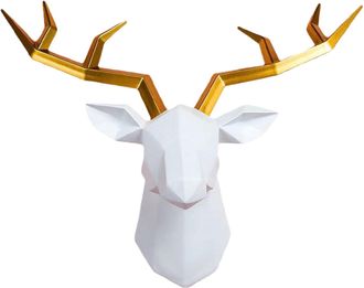 Generic Hirsch-Wandkunst - leichte Harz-Skulptur, moderne Tierdekoration | Einfache Montage der Hirschform mit Anti-Fad-Finish, kreative Wandornament f&uuml;r das 