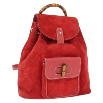 Gucci Pre-owned Wildleder Rucksack - - Pre-owned - Damen - Rot - ONE SIZE
