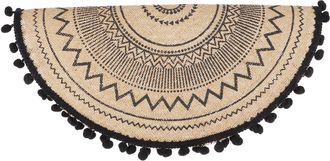 NUOBESTY Kreatives Tischset aus Jute 40cm Hitzebest&auml;ndige Geschirrmatte mit Pompom Fransen Dekorative Stoff Unterlage f&uuml;r Esstisch und Haushaltsschutz