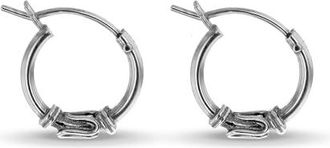 Amazon Essentials Créoles à détails ondulés en argent sterling oxydé