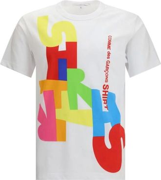 Comme Des Garçons Homme, Tops, Multicolore, Taille: XL T-shirt à col rond à imprimé multicolore