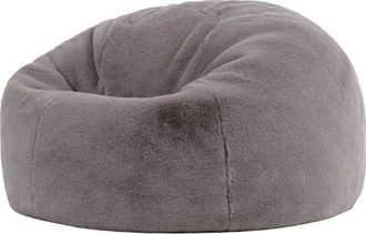 Icon Brand Kingston Kunstfell Sitzsack, Hellgrau, Sitzsack Erwachsene mit F&uuml;llung, Bean Bag, Flauschig Sessel, Lounge Sessel, Lounge Stuhl, Schlafzimmer, Wohnzim