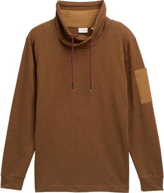 Tom Tailor Herren 1047814 Snood Langarmshirt aus Baumwolle, 25315-Brown Navy Grindle, 3XL