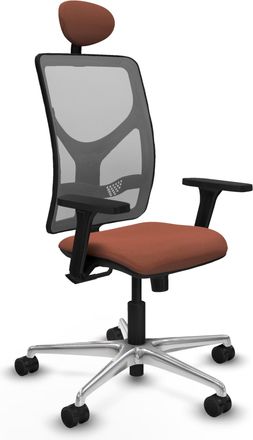 Piqueras y Crespo B&uuml;rostuhl mit Rollen, 3D-Armlehnen, h&ouml;henverstellbare Lendenwirbelst&uuml;tze und festes Kopfteil, ausgestattet mit 3 Positionen und Schneidschaum, Grau/Br