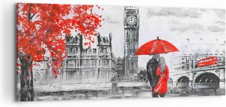 Arttor Wandbilder Dekoration Wohnzimmer London Architektur big ben Panorama Bilder auf Leinwand 120x50cm Leinwandbild Schlafzimmer Küche Wand Kunstdruck Art 