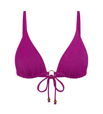 Triumph Triangel-Bikini-Top TRIUMPH Summer Sunset N, Damen, Gr. 36, Cup C, pink (raspberry juice), Glitzergarne;Microfaser, Obermaterial: 70% Polyamid, 16% me