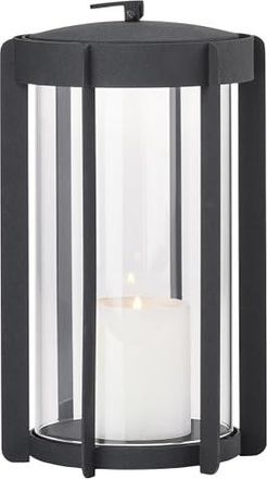 Zone Denmark Laterne Schwarz Metall, Kerzenlaterne, Gartenlaterne, Laterne für Draußen, Durchm. 15,3 cm, Höhe 25 cm, Schwarz