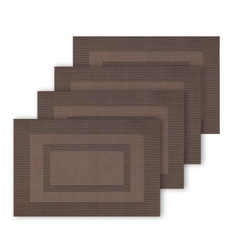 Delindo Lifestyle Tischsets Platzsets BJ&Ouml;RNA, Abwaschbar und Abwischbar, Bronze Braun, 4er-Set