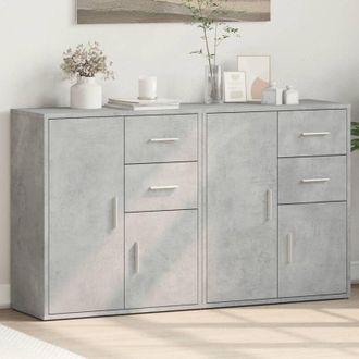 vidaXL vidaXL Sideboards 2 Stk. Betongrau 60x31x70 cm Holzwerkstoff