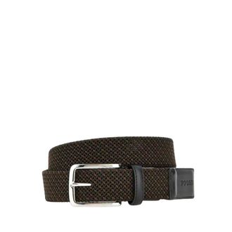 Hogan Homme, Accessoires, Noir, Taille: 90 CM Ceinture en cuir &agrave; ruban &eacute;lastique noir