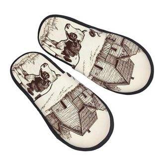 Generic Pantoufle Vaches &Agrave; La Ferme (Impression) Chausson Antid&eacute;rapants Respirantes Slippers Pour Homme Int&eacute;rieur Unisex L