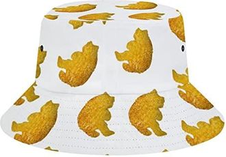Generic Nuggets De Poulet Frit Bear Blanc Drôle-1 Bob Chapeau Léger Chapeau Pêche Unisexe Bucket Hat pour Été Hommes Loisirs